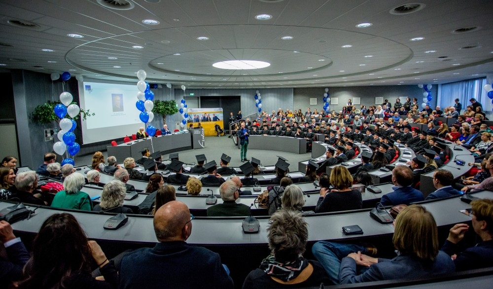 Dutch business master professionals celebrate graduation on campus